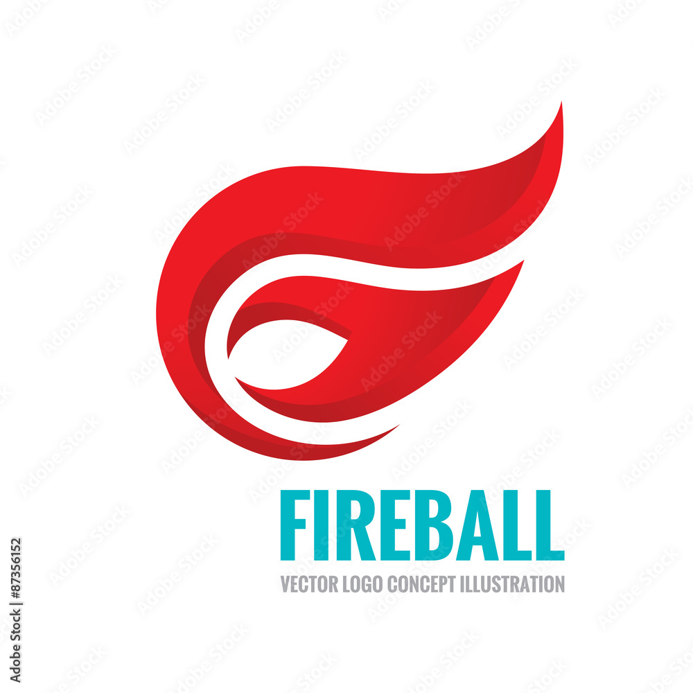 Fireball - vector logo concept illustration. Fire logo sign. Flame logo ...