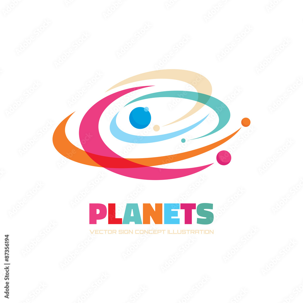 Planets - vector logo concept. Abstract planets illustration. Solar ...