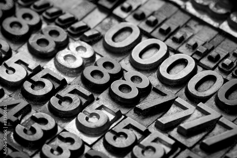 vintage letterpress alphabet and number background Stock Photo | Adobe ...