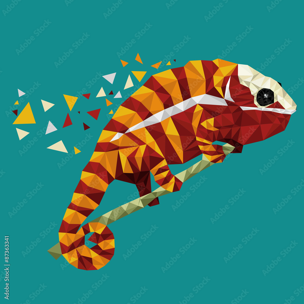 Chameleon geometry art Stock Vector | Adobe Stock