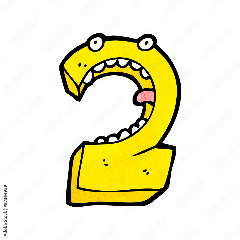 cartoon number two Stock Vector | Adobe Stock
