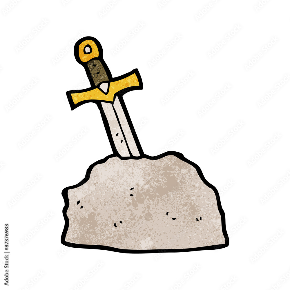 cartoon sword in stone Stock Vector | Adobe Stock