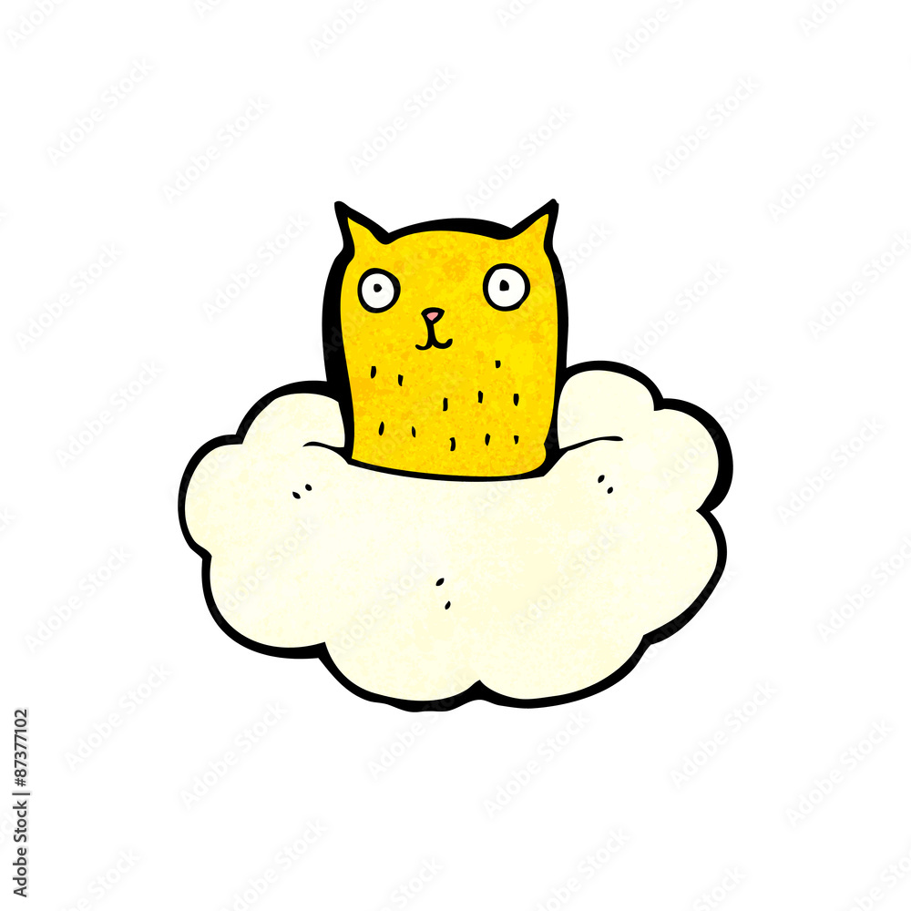 cartoon cat on cloud Stock Vector | Adobe Stock