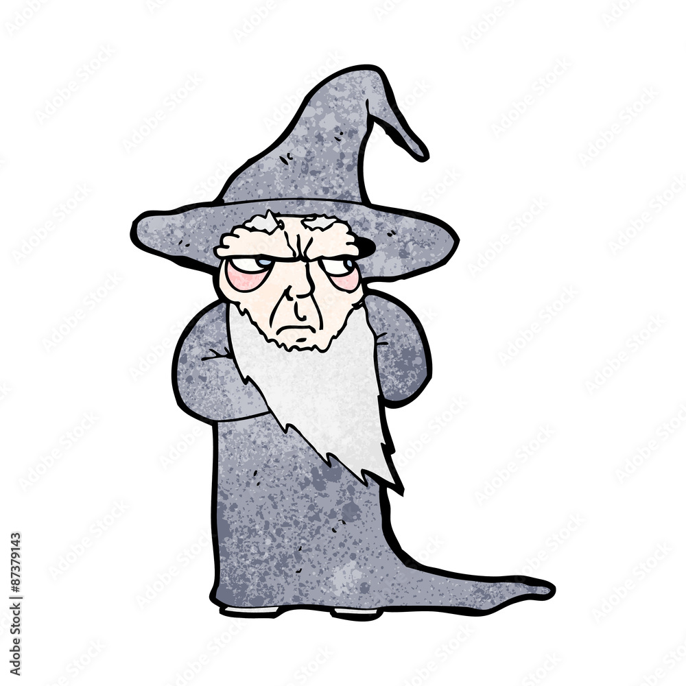 cartoon grumpy old wizard Stock Vector | Adobe Stock