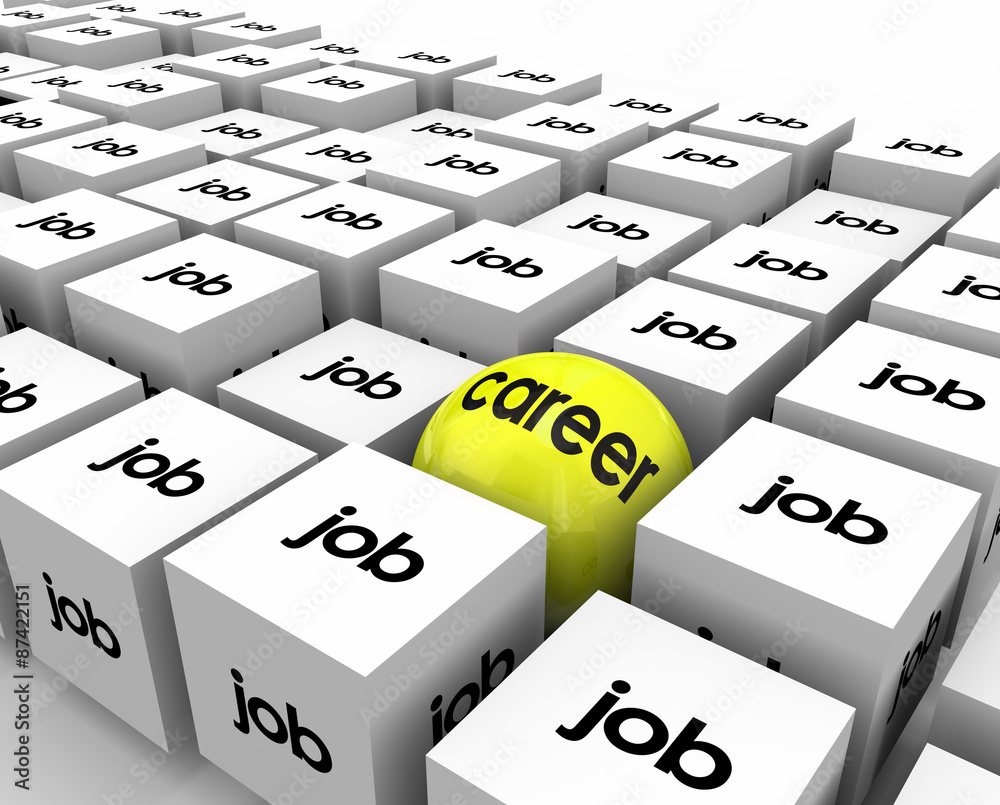 Career Vs Job Sphere Cubes Work Opportunity Growth Development Stock ...
