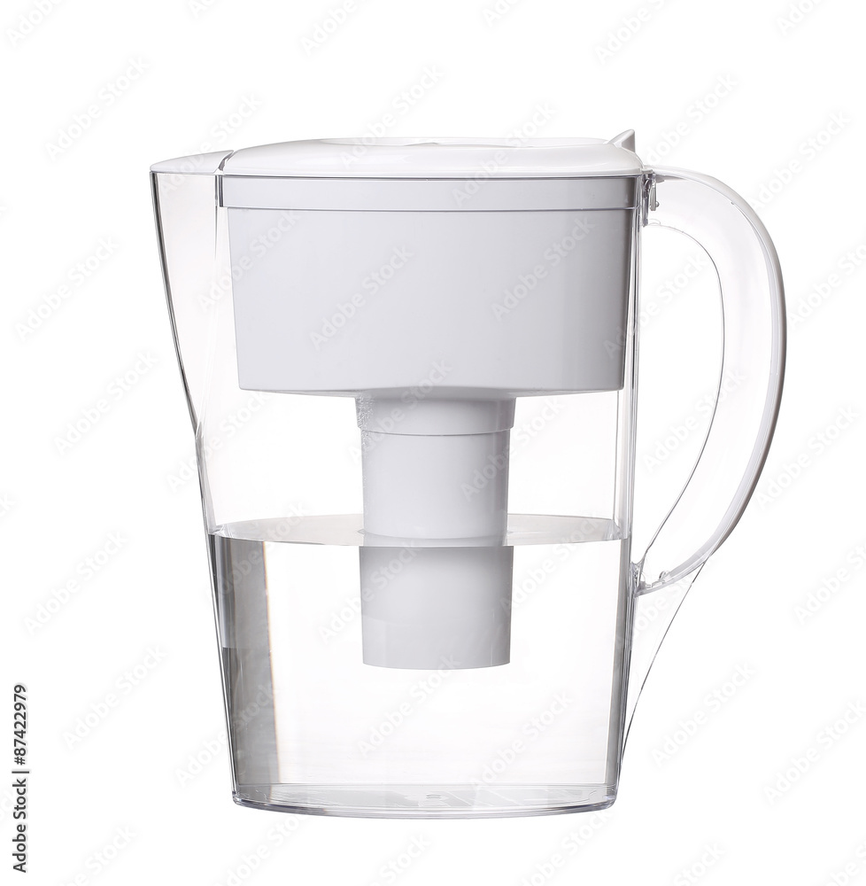 water filter jug isolated on white background Stock Photo | Adobe Stock