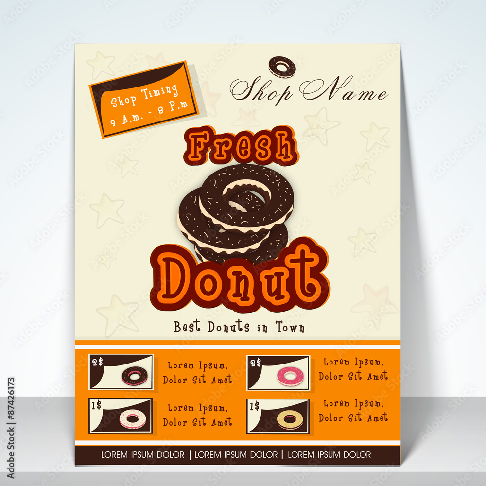 Concept of menu and template for food shop. Stock Vector | Adobe Stock