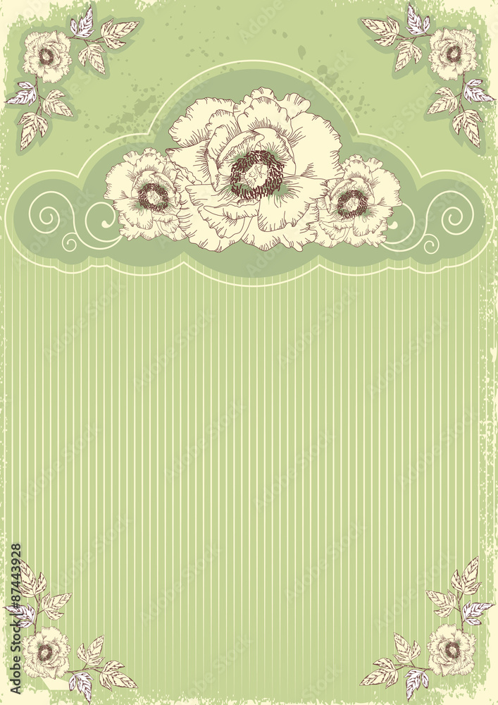 Vintage floral postcard .Flowers background for text Stock Vector ...