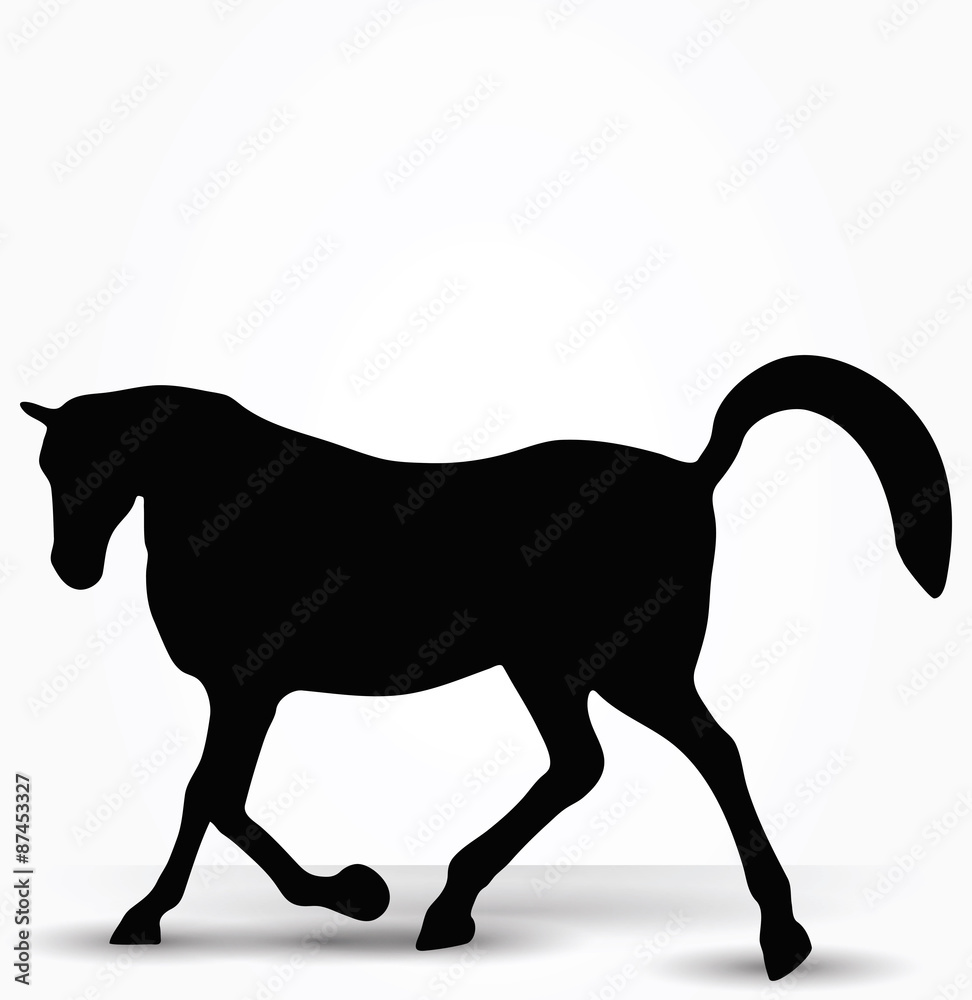 horse silhouette in prancing walk pose Stock Vector | Adobe Stock