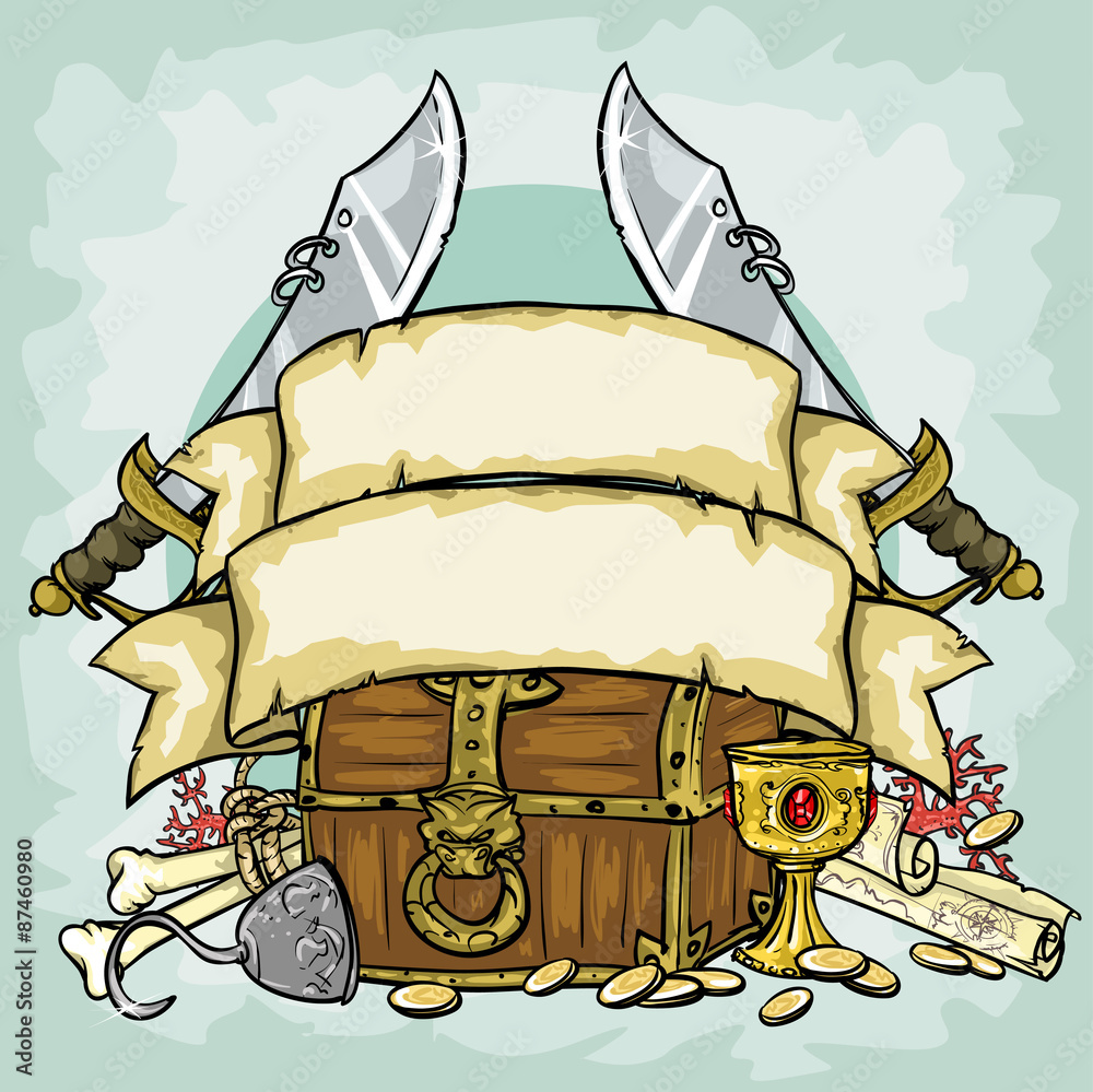 Pirate logo design, vector illustrations with space for text Stock ...