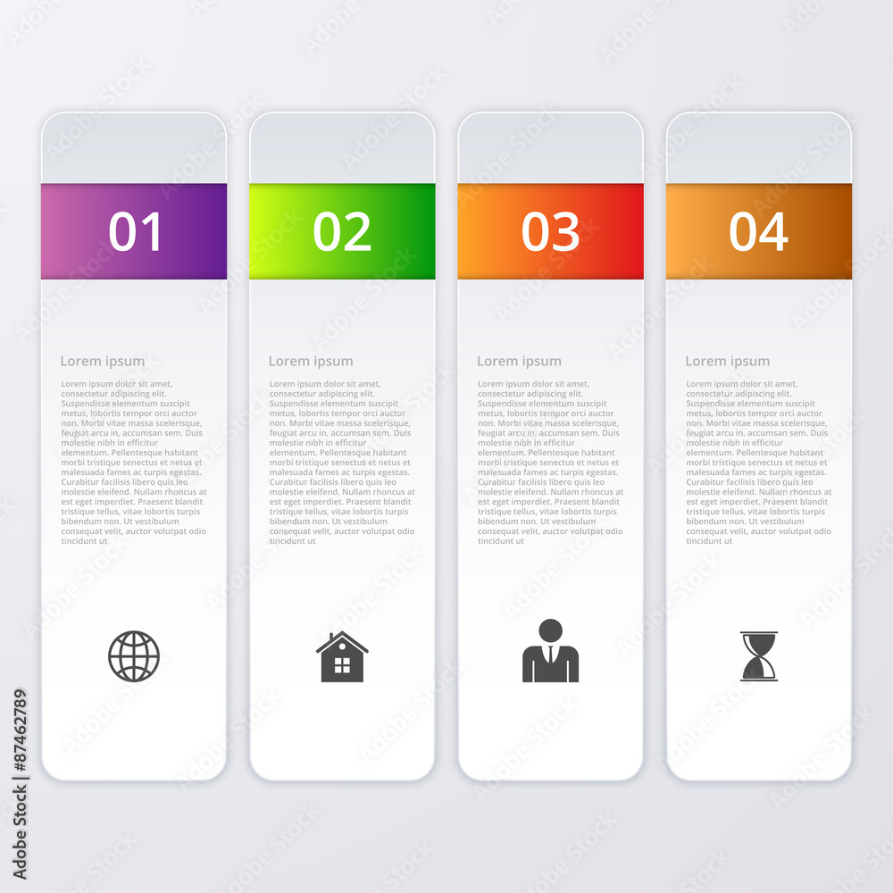 Vector illustration of four rectangles infographics Stock Vector ...