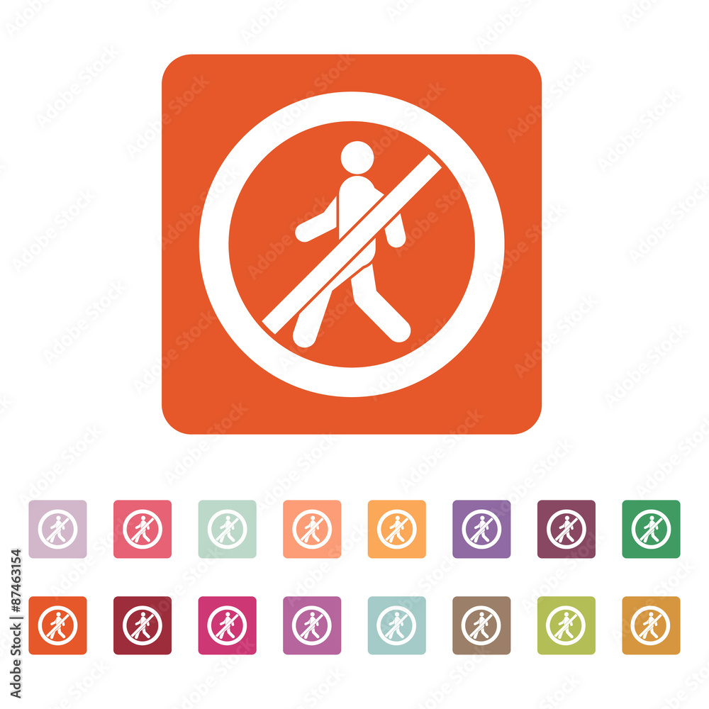 The no entry icon. Disallowed and danger, warning symbol. Flat Stock ...