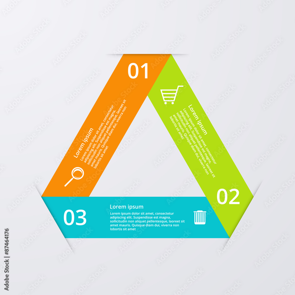 Vector illustration infographics triangle divided into sectors Stock ...