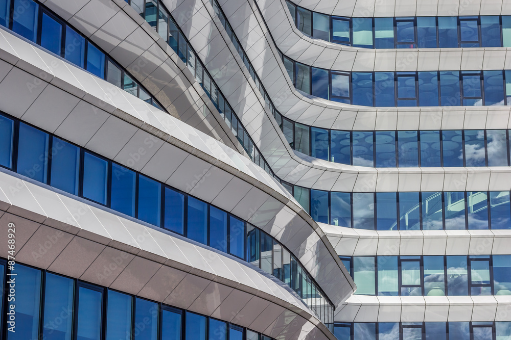 Lines and curves of a modern office building in Groningen Stock Photo ...