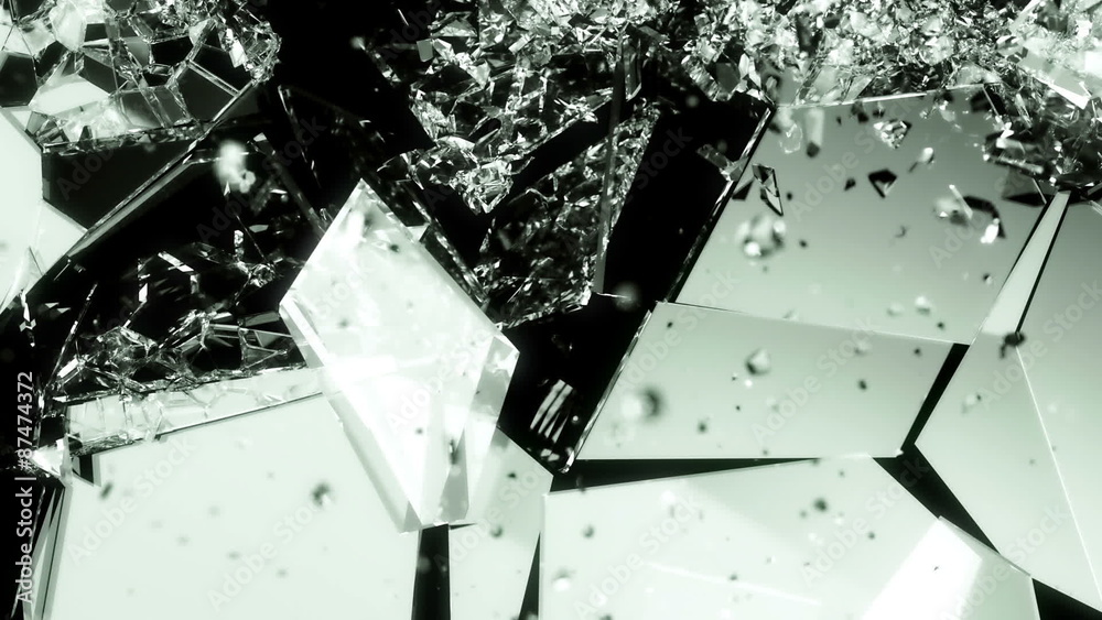 Glass smashed and broken in slow motion Stock Video | Adobe Stock