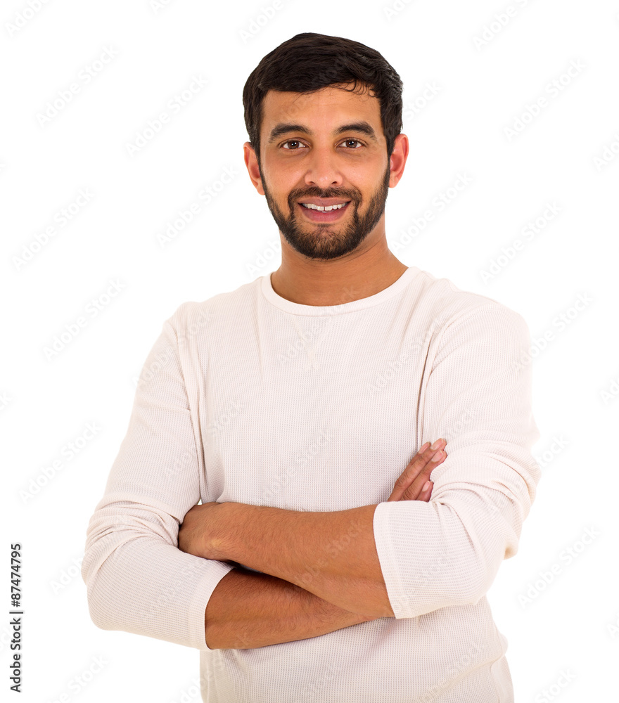 young indian man with arms folded Stock Photo | Adobe Stock