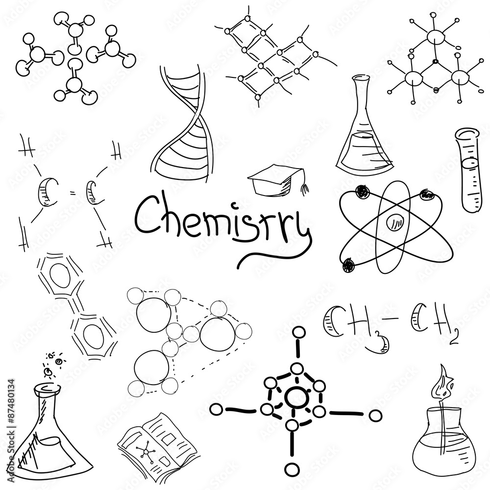 Chemistry Symbols With Formula On White Vector Illustration Stock chemistry-symbols-with-formula-on-white-vector-illustration-stock