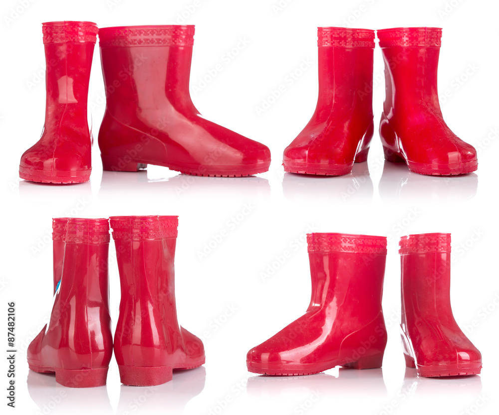 Red rubber boots for kids Stock Photo | Adobe Stock