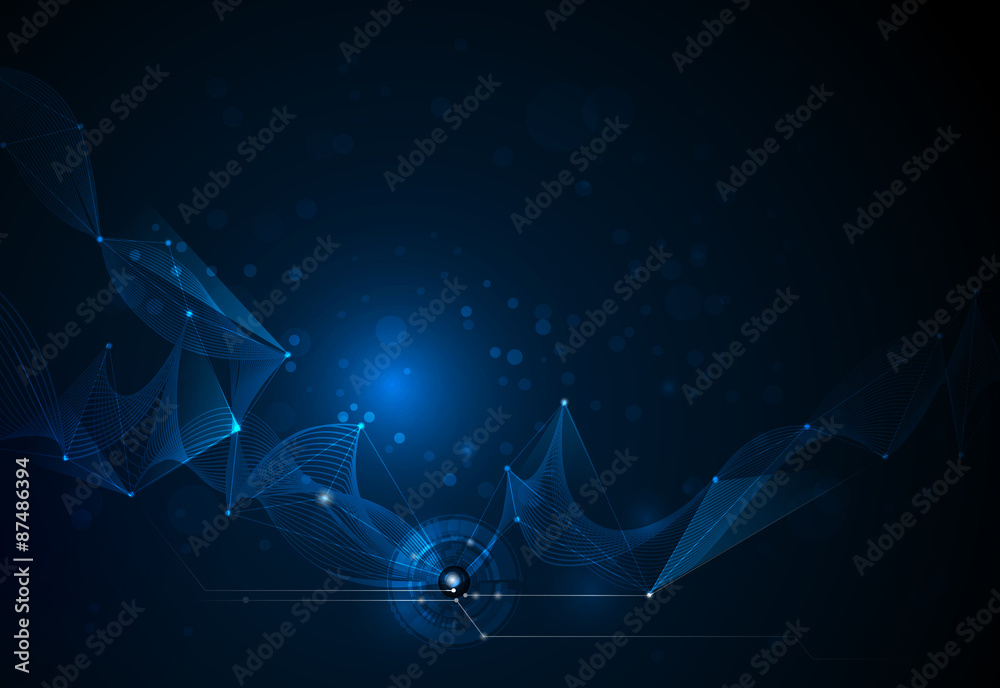 Vector illustration Abstract futuristic. Eyeball with circuit line and ...