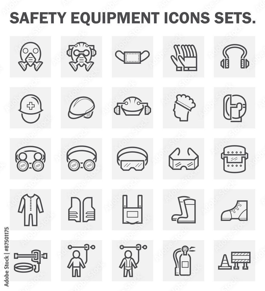 Safety equipment icon or personal protective equipment (PPE) in ...