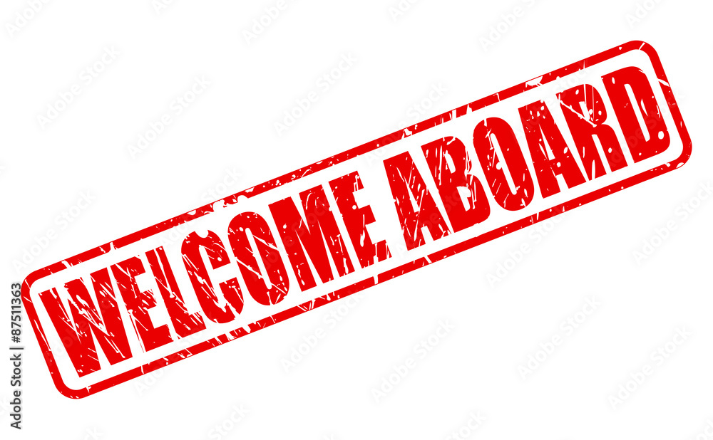 Welcome aboard red stamp text Stock Vector | Adobe Stock