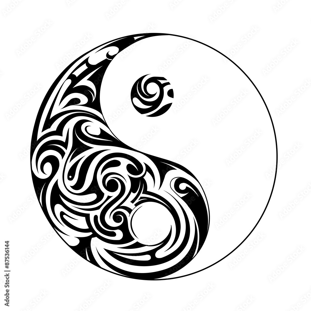 Ying yang shape Stock Vector | Adobe Stock