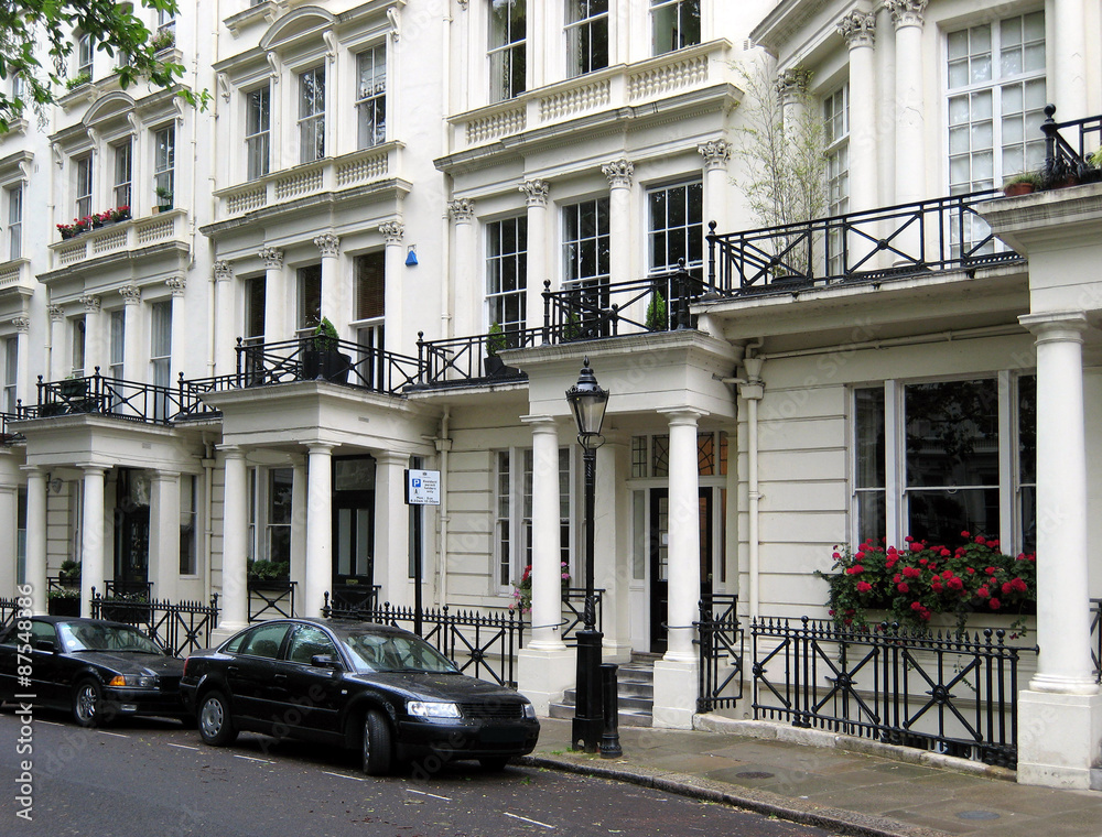 Typical upper class London Victorian townhouses Stock Photo | Adobe Stock