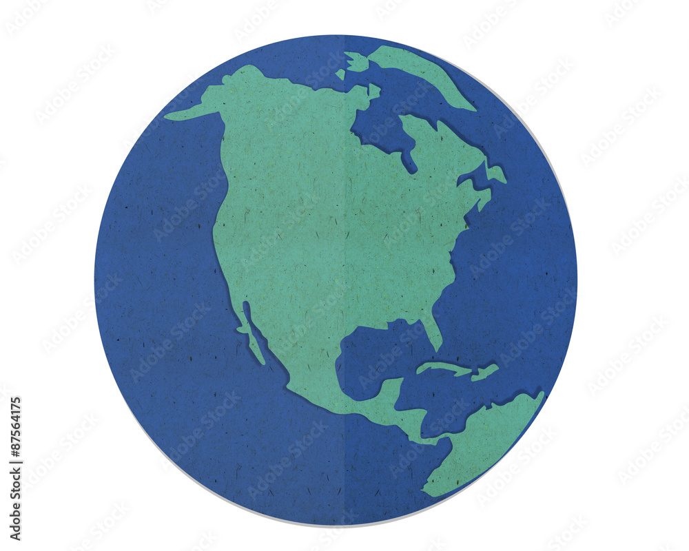 earth map, paper cut and paste. Stock Illustration | Adobe Stock