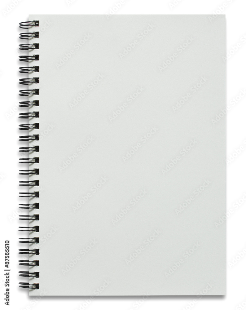 blank white spiral notebook isolated on white Stock Photo | Adobe Stock