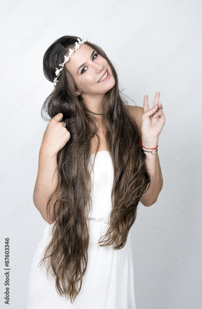 Beautiful hippie girl Stock Photo | Adobe Stock