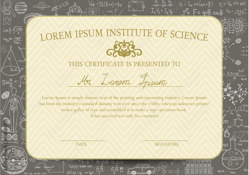 Certificate template is designed for science or education field and ...