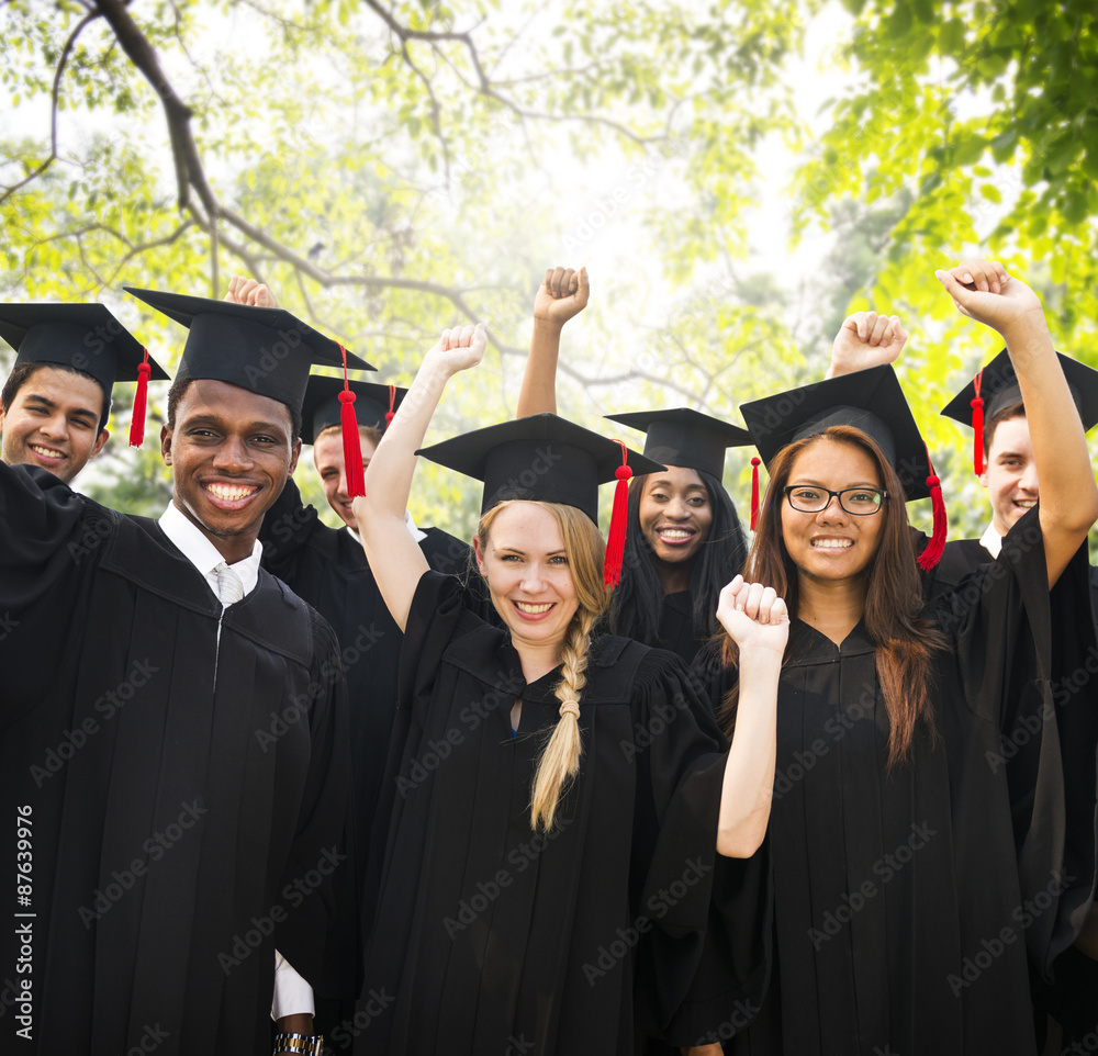 Diversity Students Graduation Success Celebration Concept Stock Photo ...