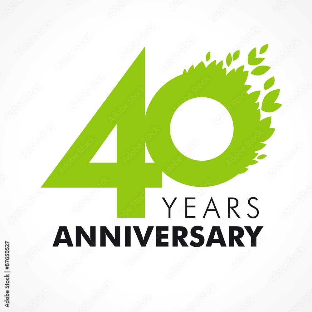 40 anniversary leaves logo Stock Vector | Adobe Stock