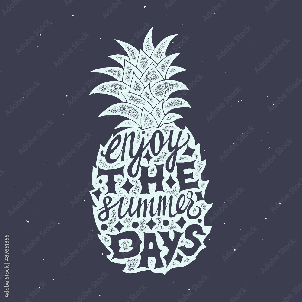 Motivational travel poster with pineapple Stock Vector | Adobe Stock