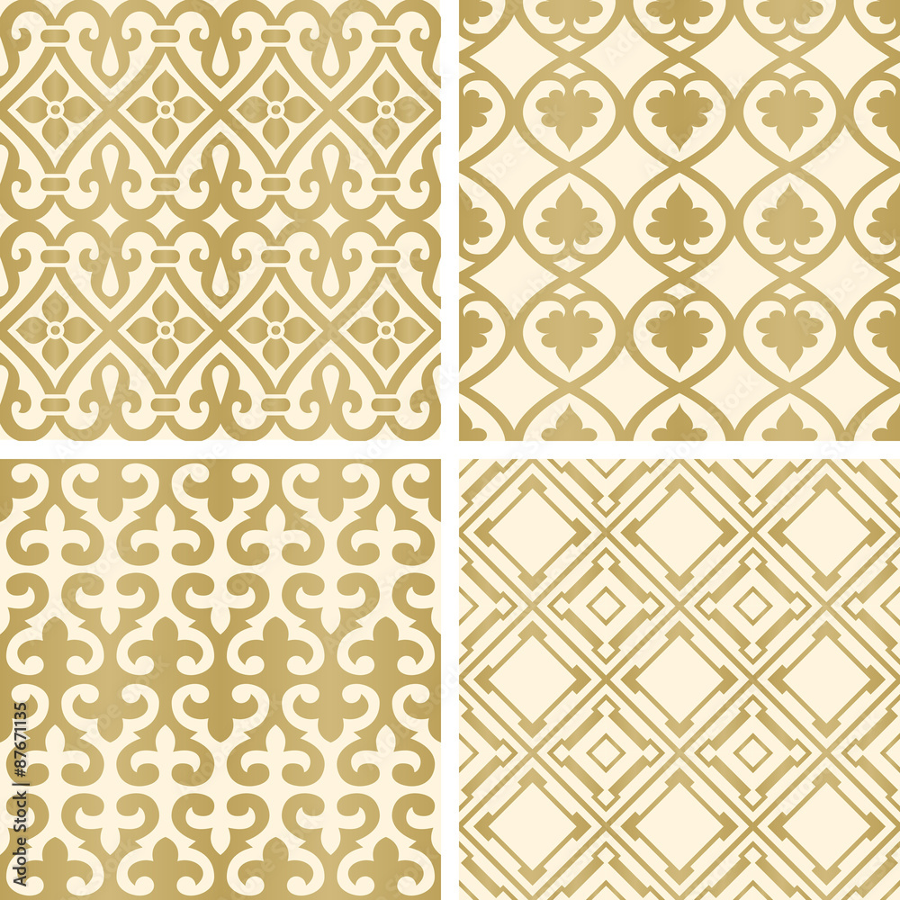 Vector seamless tiling patterns Stock Vector | Adobe Stock