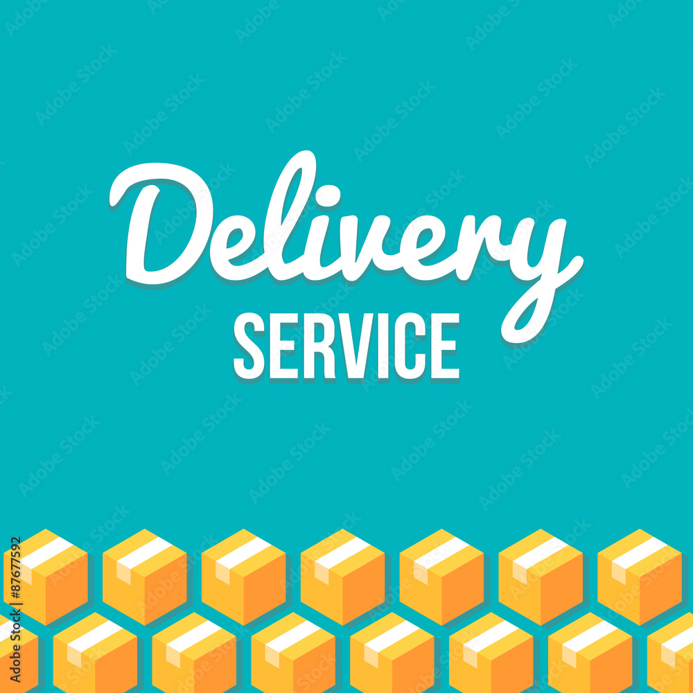 Delivery service design template with pattern of isometric parcels that ...