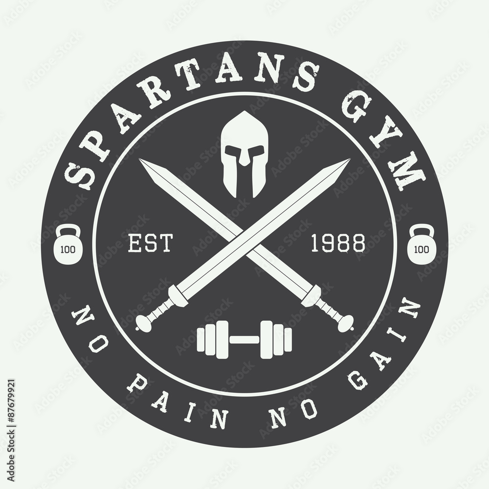 Gym logo in vintage style. Stock Vector | Adobe Stock
