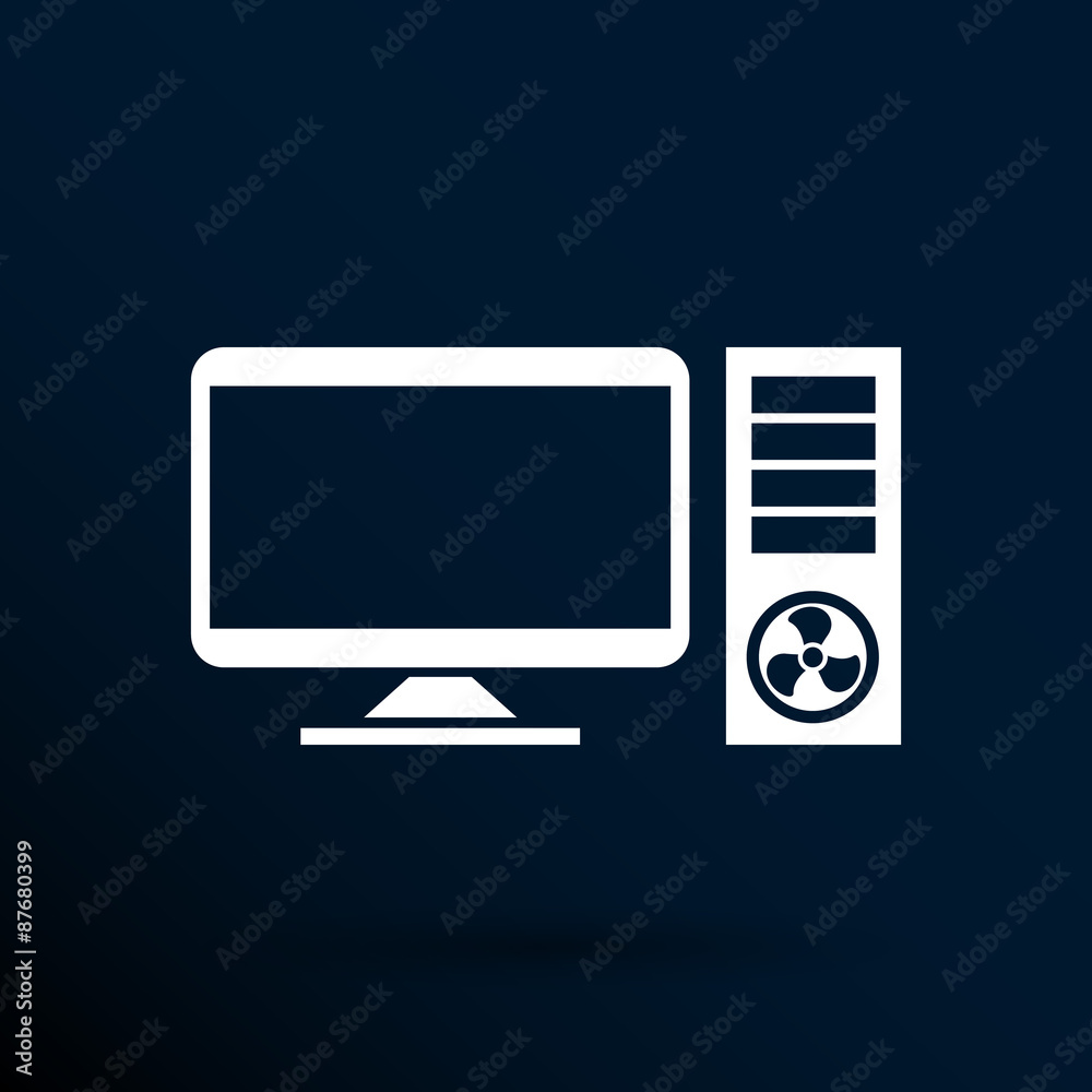 Vector Desktop Computer Icon pc symbol laptop Stock Vector | Adobe Stock