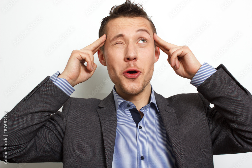 solution.man demonstrated this or another emotion with wow face Stock ...