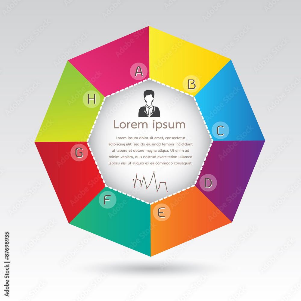 Business Octagon Diagram Infographic Presentation Stock Vector | Adobe ...