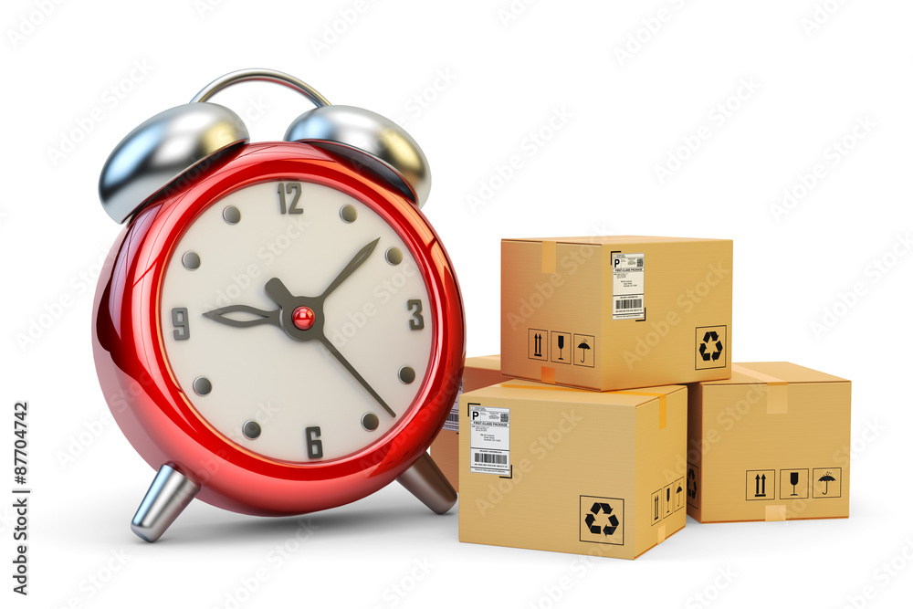 Express, just in time and high speed packages delivery concept ...