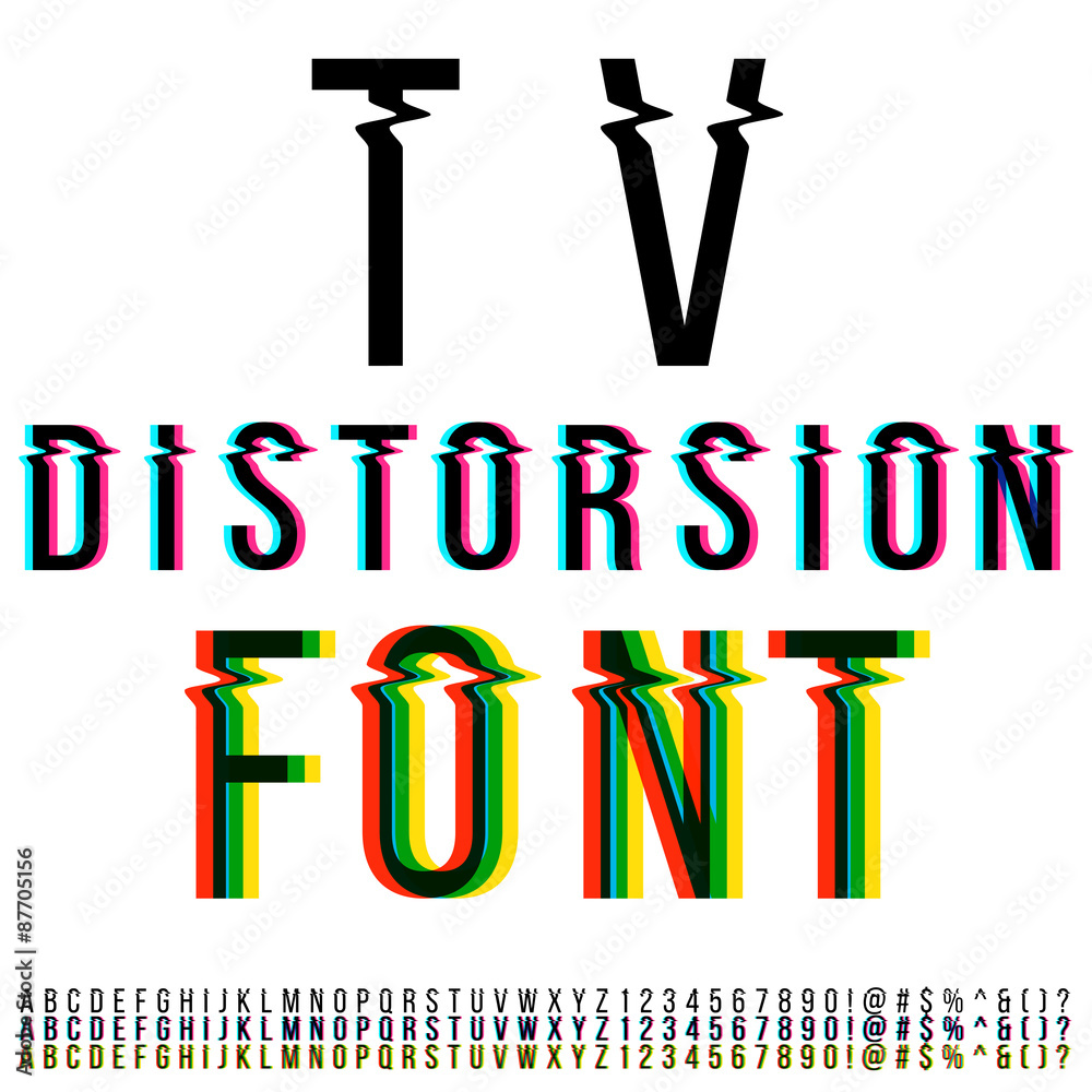 Distortion font Stock Vector | Adobe Stock