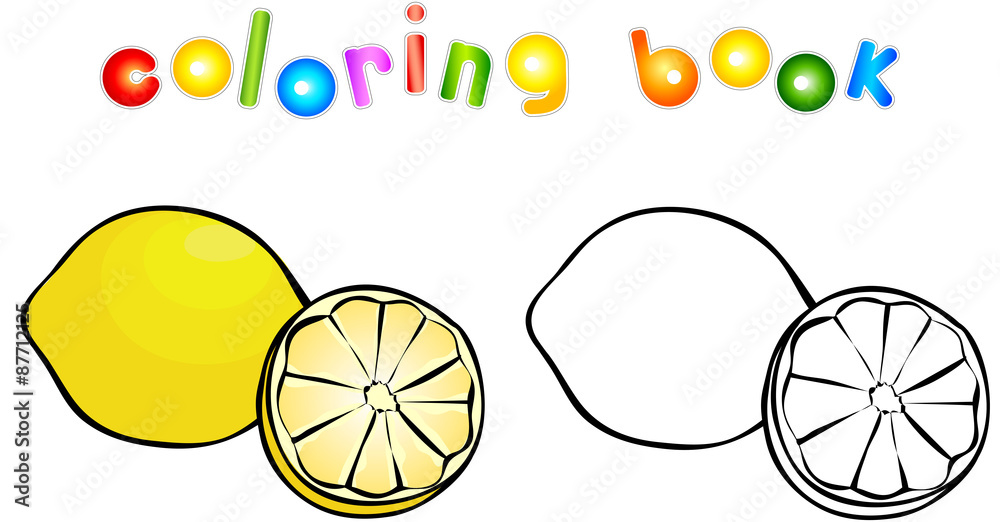 Cartoon lemon coloring book Stock Illustration | Adobe Stock