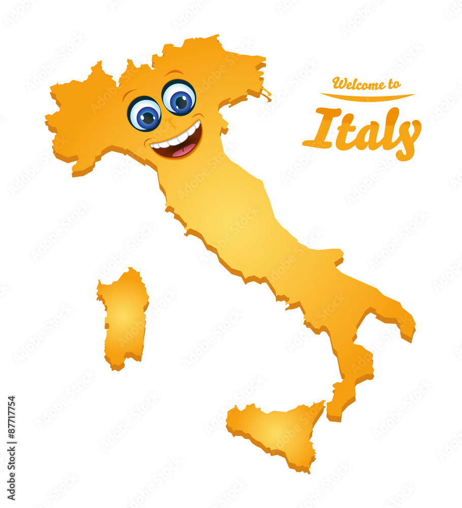 Smiley Map - Italy Stock Vector | Adobe Stock