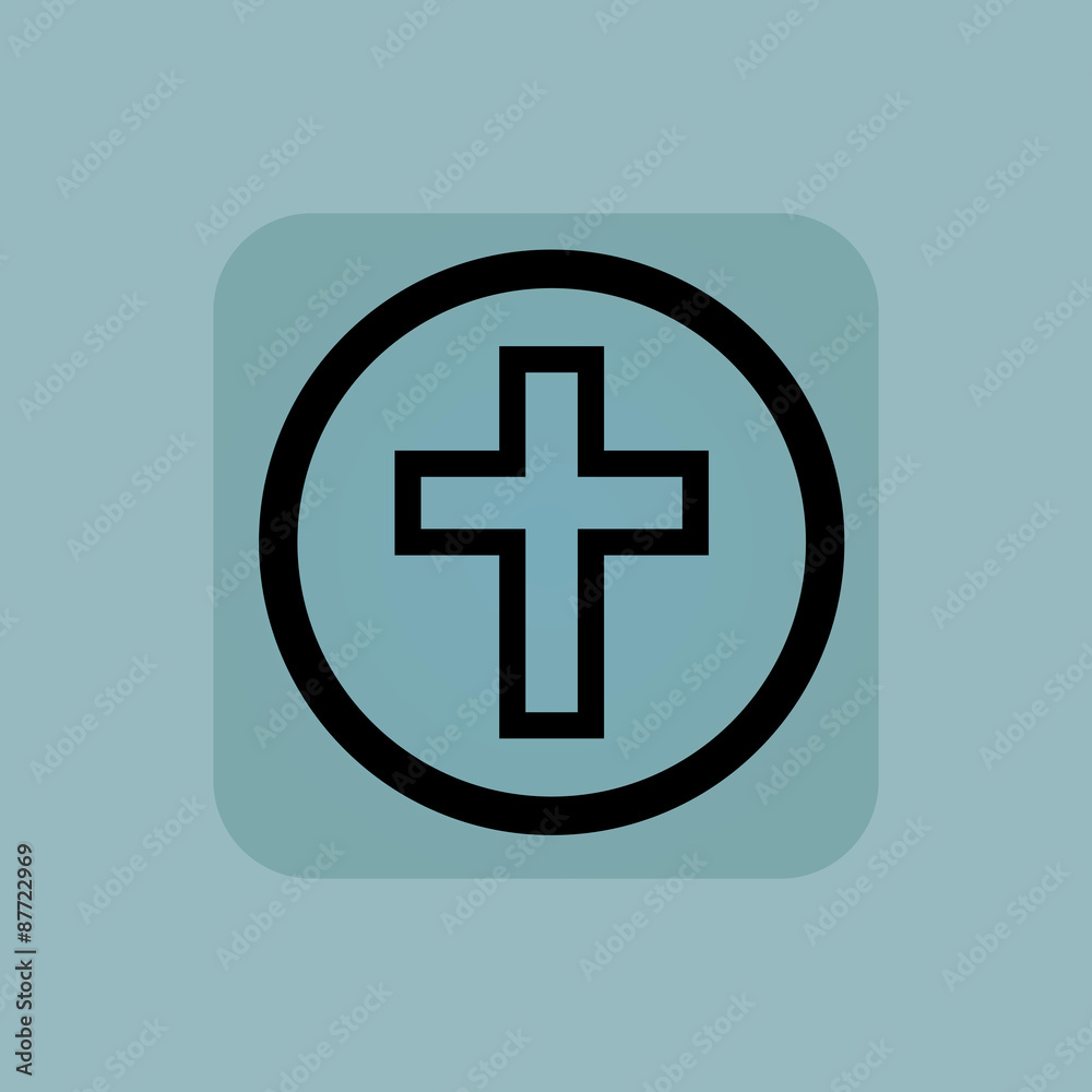 Pale blue christian cross sign Stock Vector | Adobe Stock