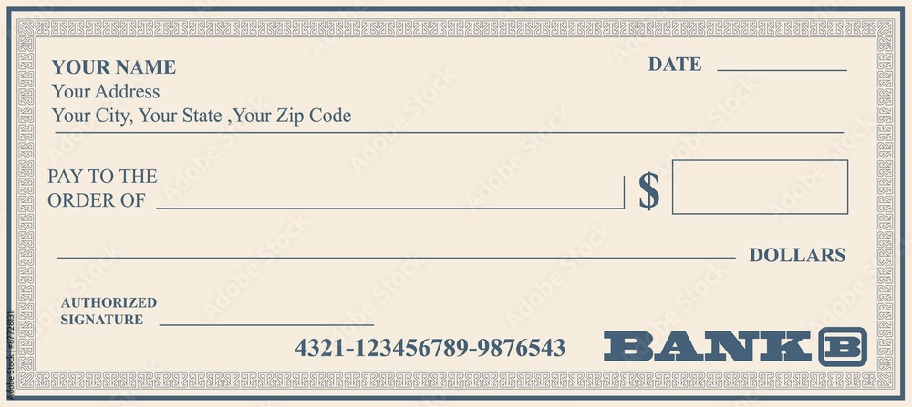 BANK CHECK, bank cheque vector Stock Illustration | Adobe Stock