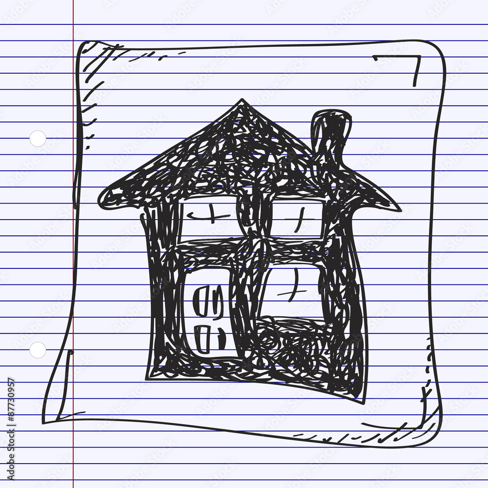 Simple doodle of a house Stock Vector | Adobe Stock