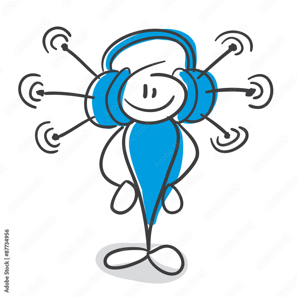 Stick Figure Series Blue Stock Vector | Adobe Stock