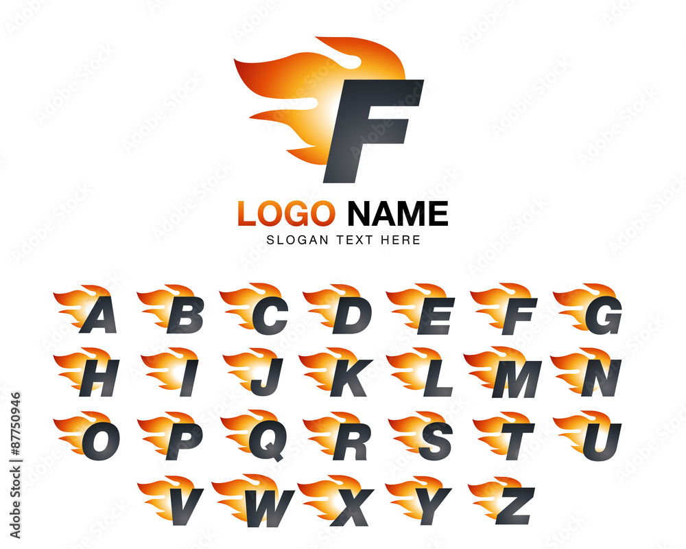 logo set rapid fire letter black alphabet logo Stock Vector | Adobe Stock