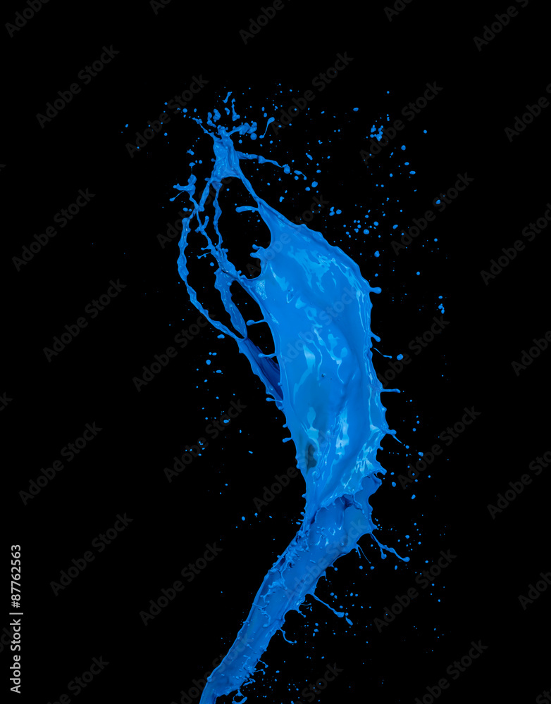 blue paint splash on black background Stock Illustration | Adobe Stock